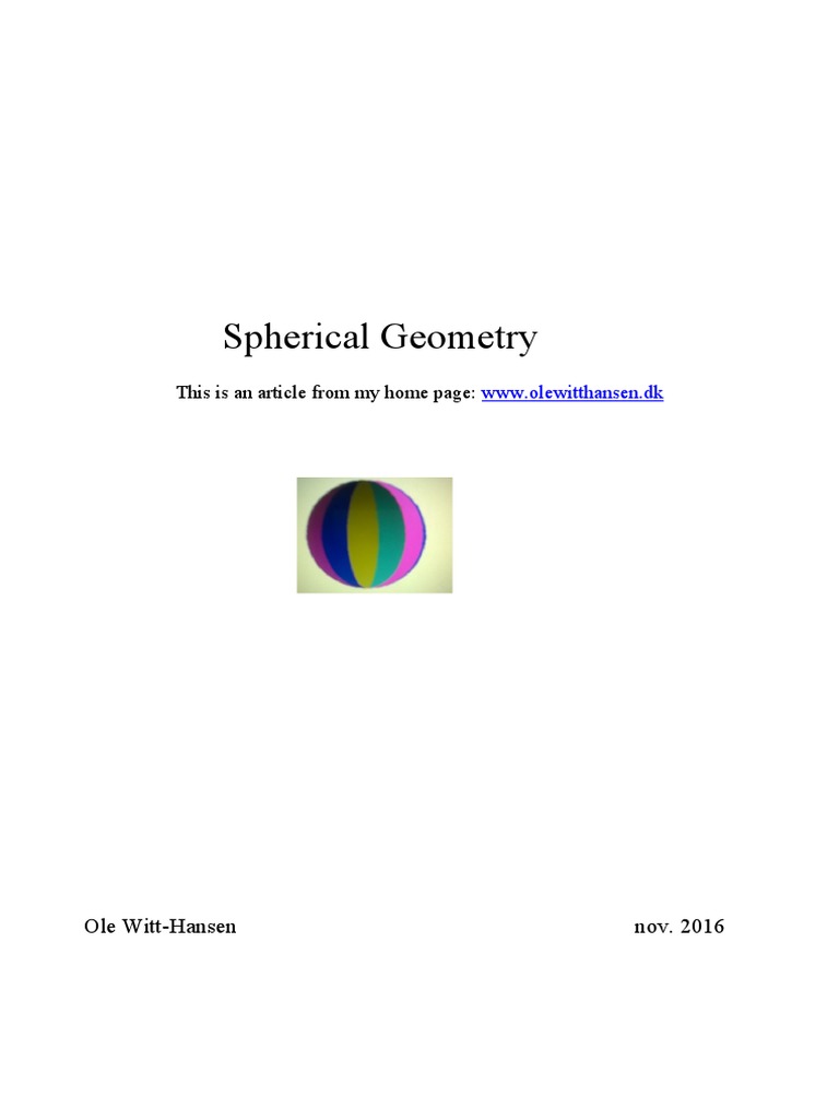 Spherical Geometry | PDF | Trigonometric Functions | Sine
