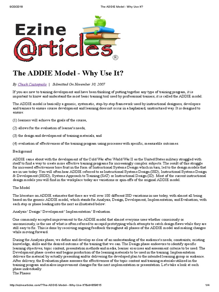 The ADDIE Model Why Use It | PDF | Instructional Design | Evaluation
