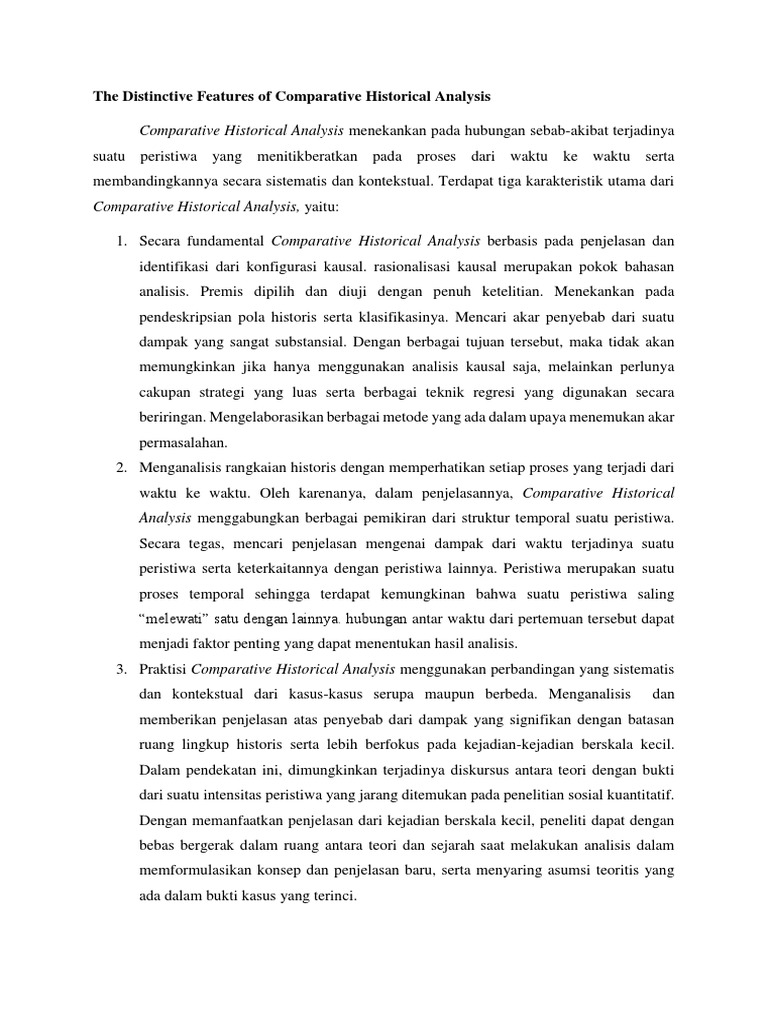 The Distinctive Features of Comparative Historical Analysis | PDF