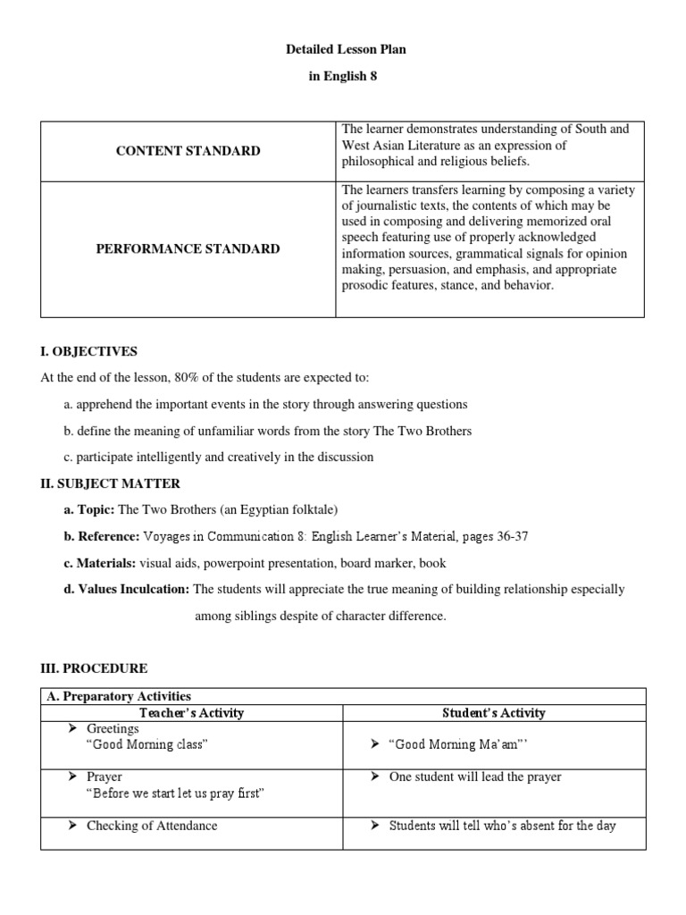 Detailed Lesson Plan | PDF | Classroom Management | Jealousy