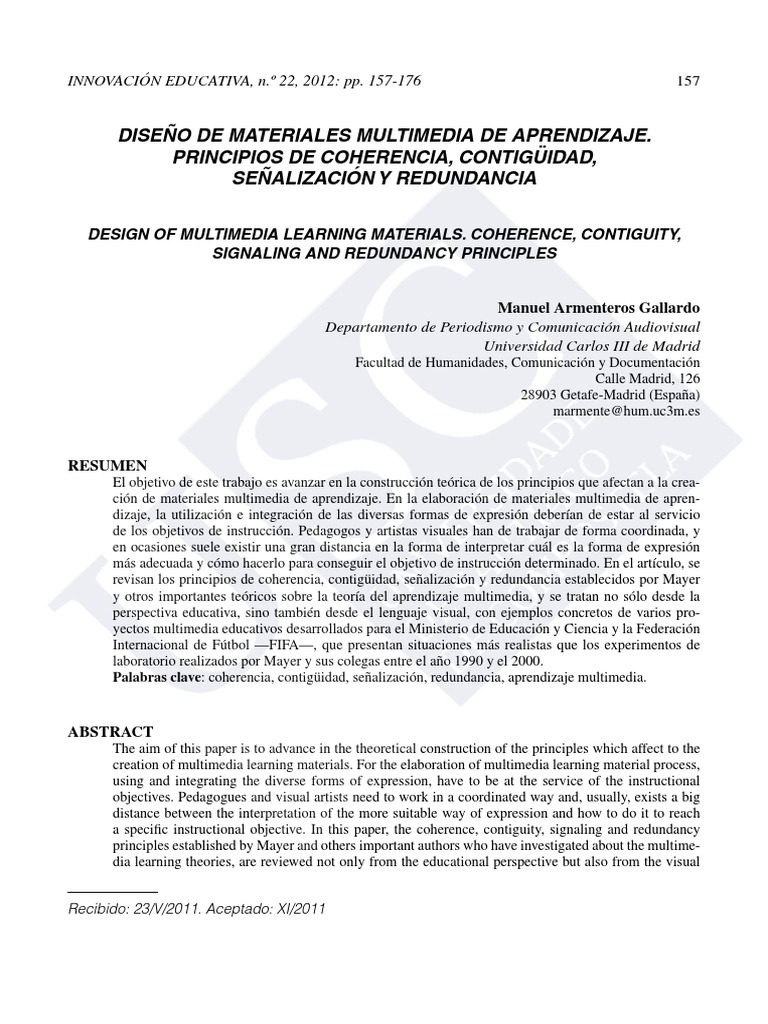 Diseño de Materiales Multimedia de Aprendizaje - Principios de ...