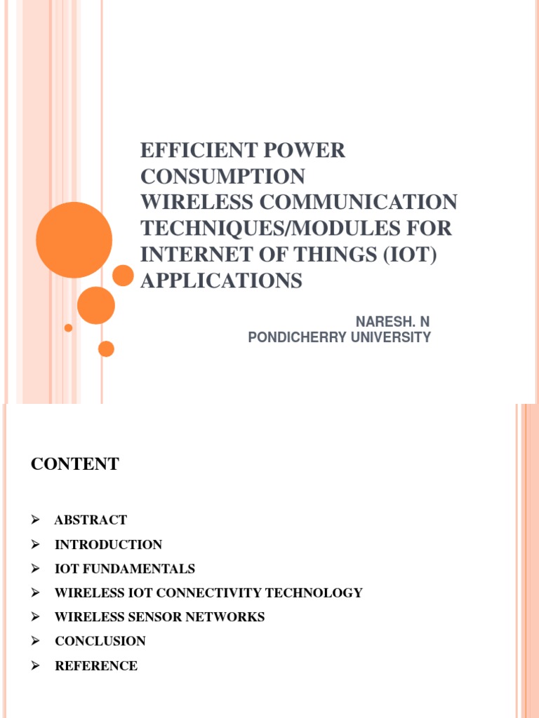 Low Power Wireless Techniques for IoT | PDF | Internet Of Things | Wi Fi