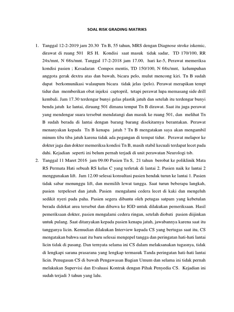 Soal Grading Matriks Risiko | PDF