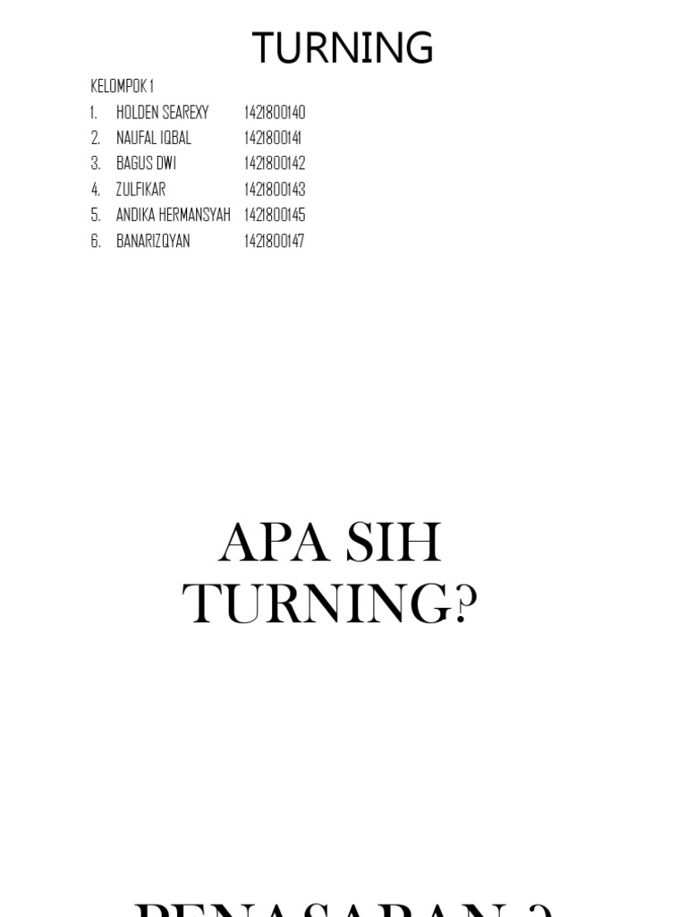 Proses dan Mesin Turning Benda Kerja | PDF | Sains & Matematika