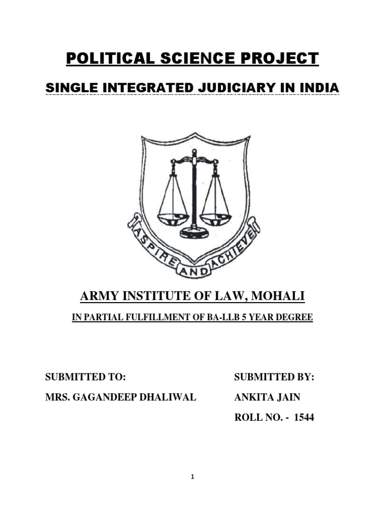 Political Science Project: Single Integrated Judiciary in India | PDF ...