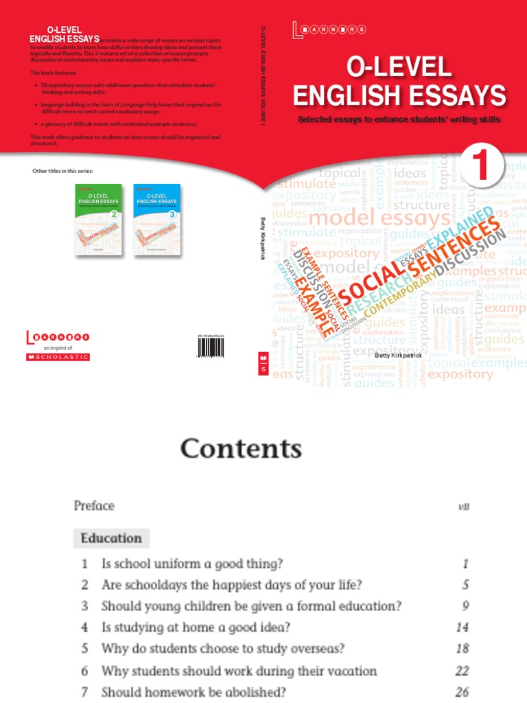 O-Level English Essays: Volume 1 | PDF | Essays | Clothing