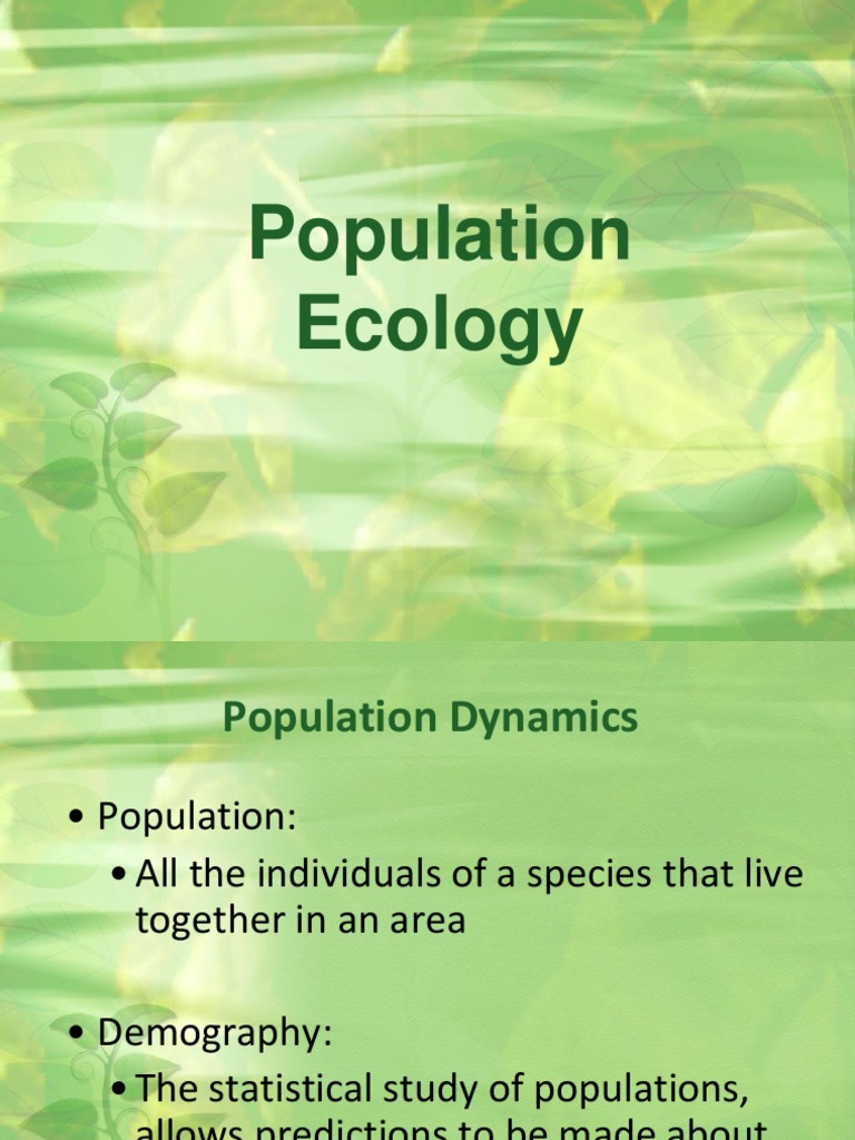 Understanding Population Ecology: An Analysis of Population Size ...