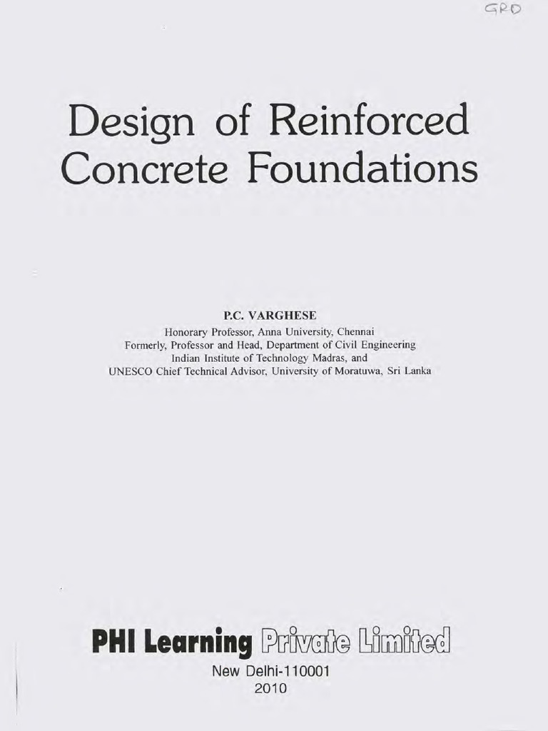 Design of Reinforced Concrete Foundations by P.C. Varghese PDF | PDF