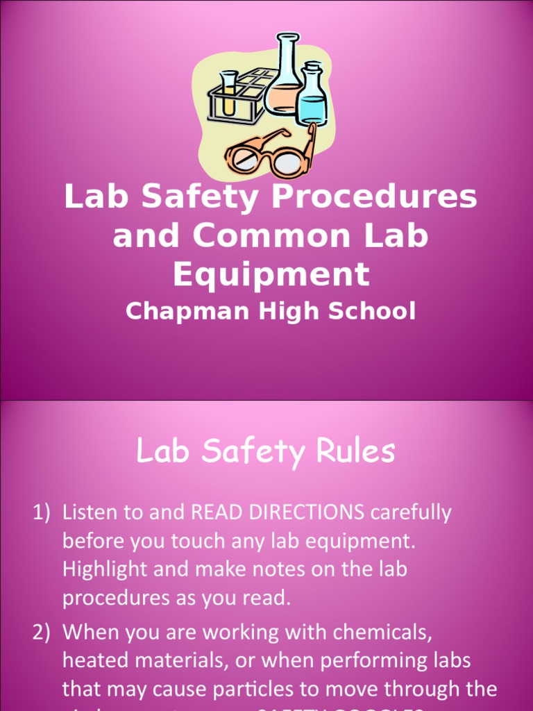 Lab Safety Procedures and Common Lab Equipment | PDF | Burn | Water
