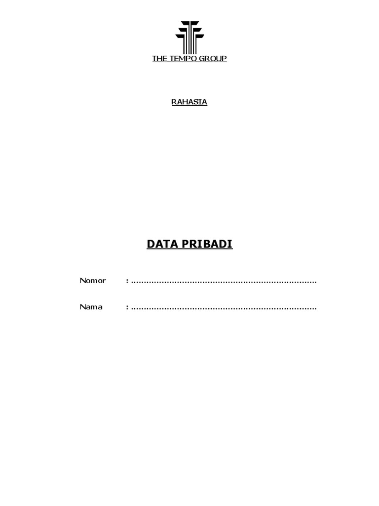 Hcpd Form Isian Data Pribadi Pdf