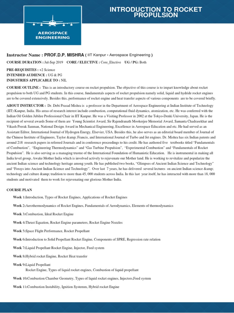 Introduction To Rocket Propulsion | PDF | Rocket Engine | Liquid ...