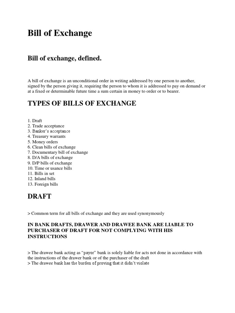 Bill of Exchange | PDF | Negotiable Instrument | Banks