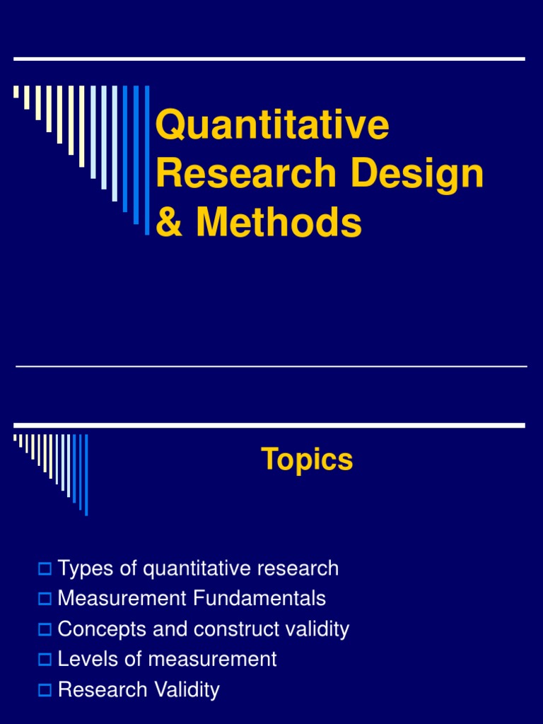 Quantitative Research Design and Methods | PDF | Level Of Measurement | Categorical Variable