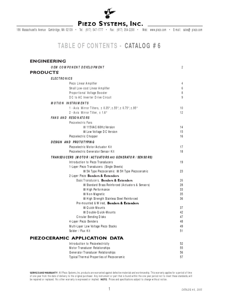 Piezo System in Catal | PDF | Piezoelectricity | Amplifier