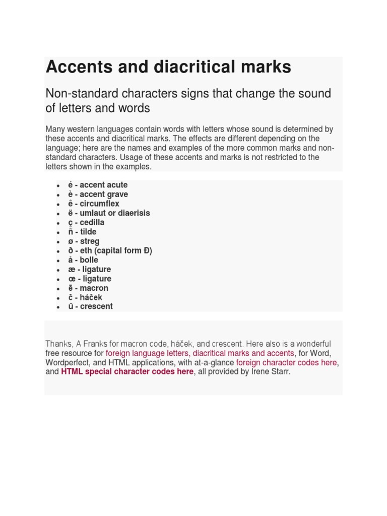 Accents and Diacritical Marks | PDF | Language Arts & Discipline | Poetry