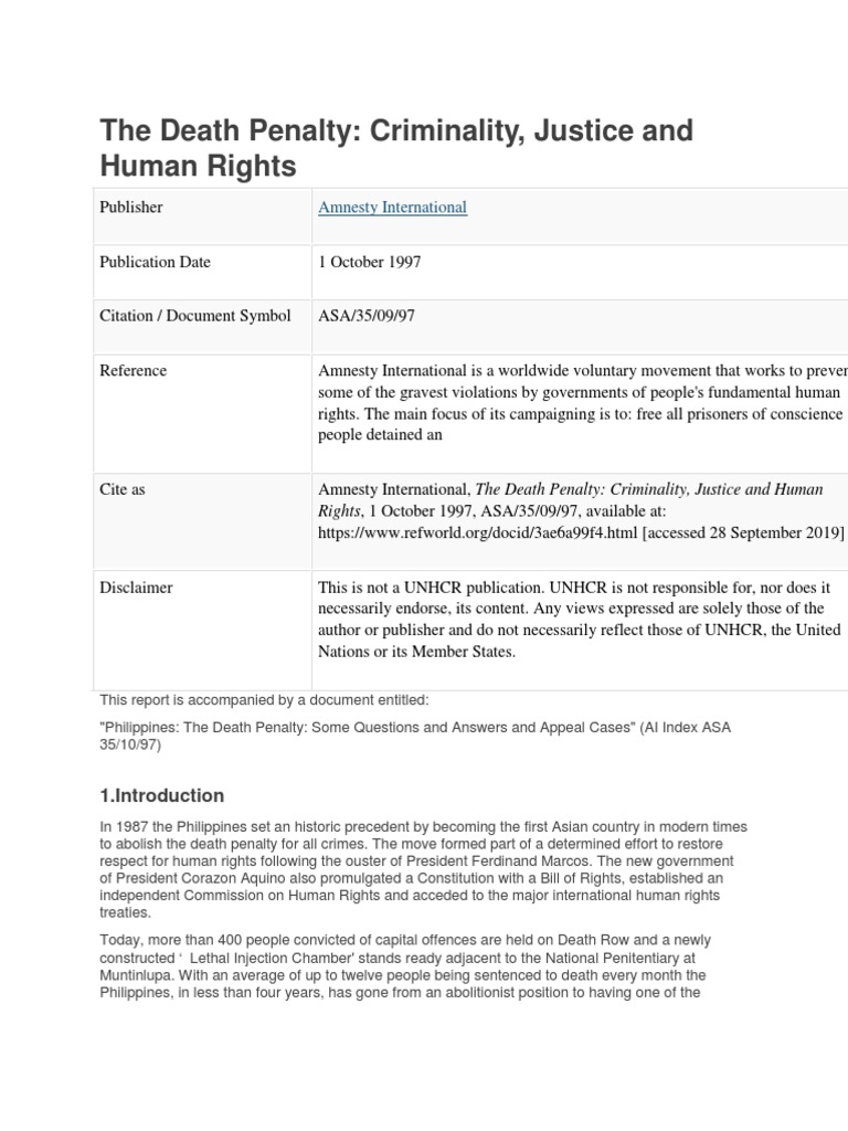 The Death Penalty | PDF | Capital Punishment In The United States ...