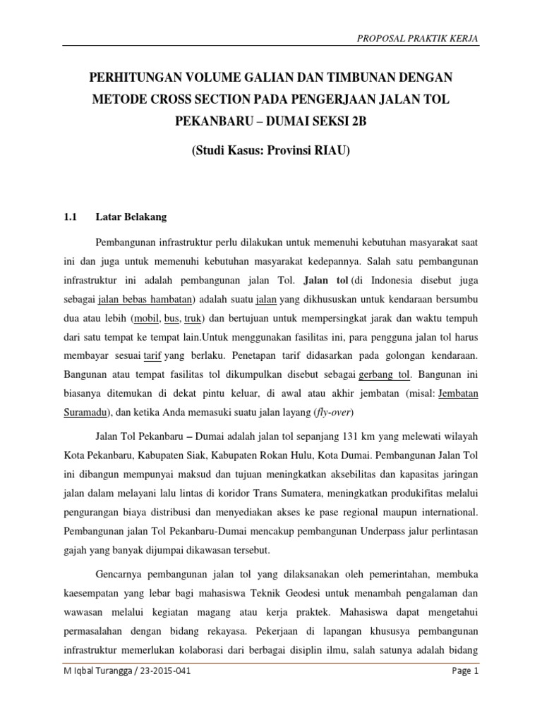 Perhitungan Volume Galian Dan Timbunan Dengan Metode Cross Section Pada ...