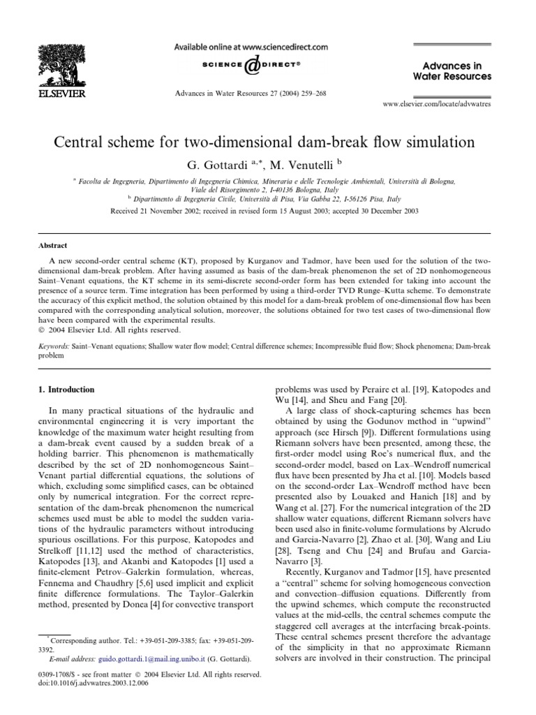 Dam Break Procedure | PDF | Differential Equations | Partial ...