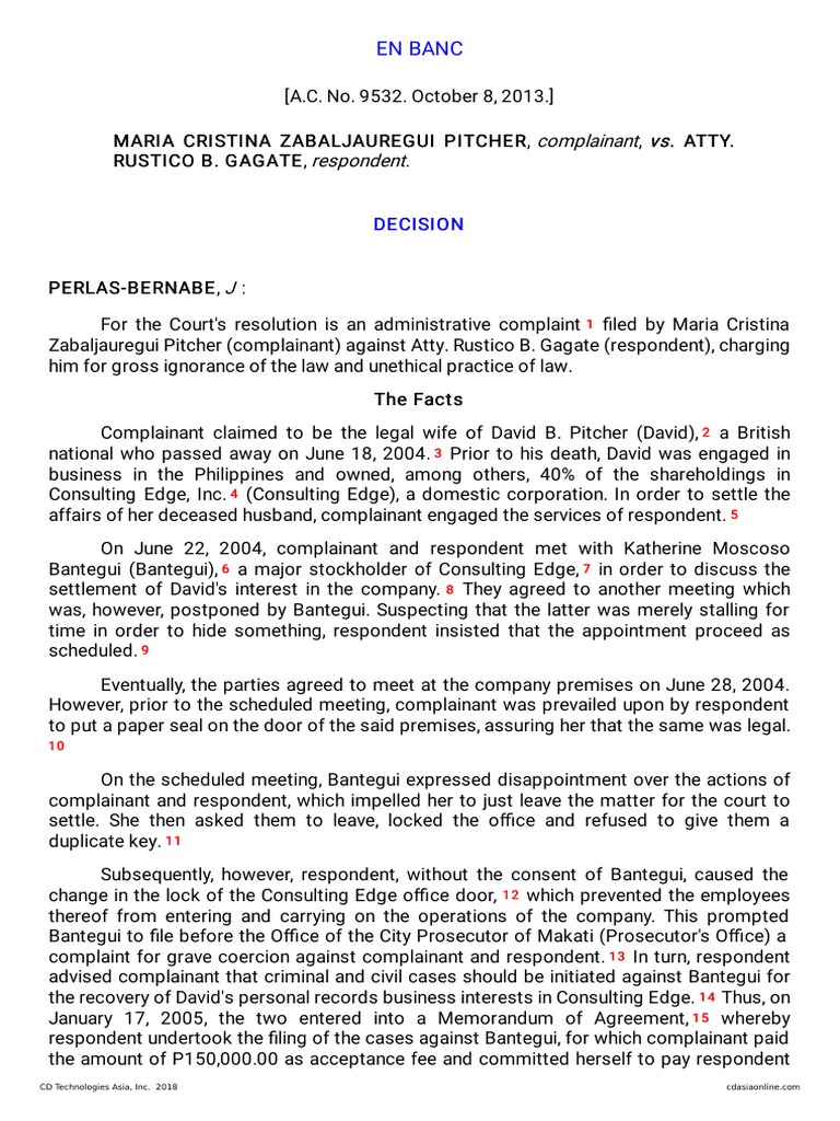 Complainant Vs Vs Respondent: en Banc | PDF | Lawyer | Prosecutor