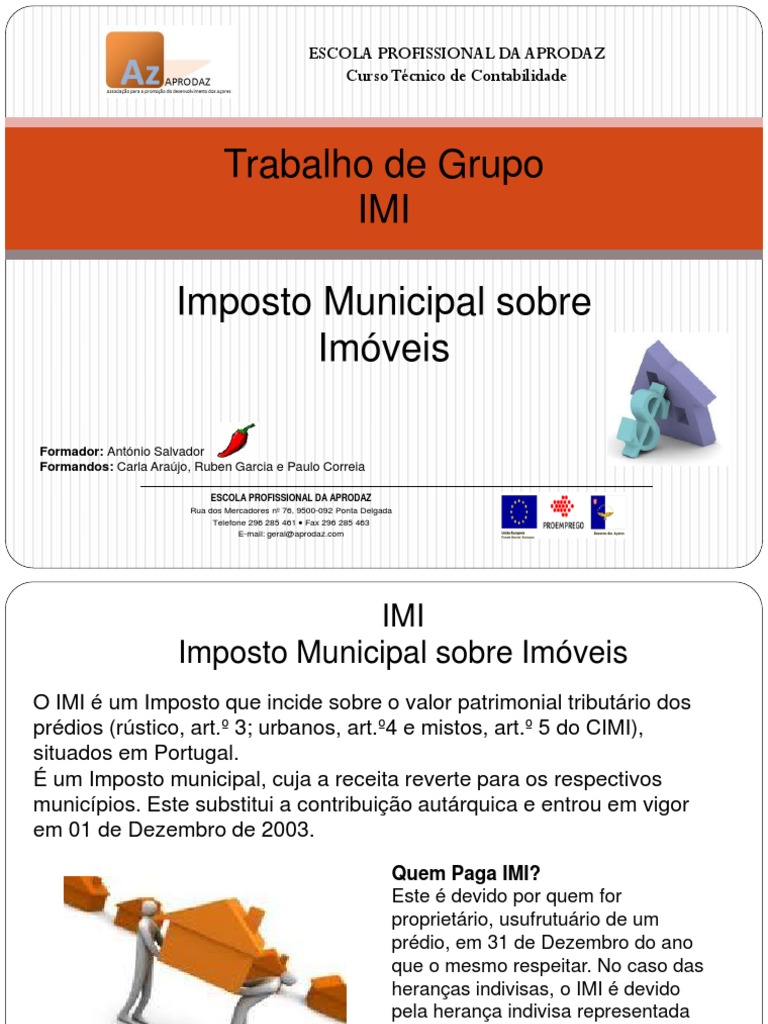 Pagamento do IMI em Portugal | PDF | Finanças e Administração de Capital