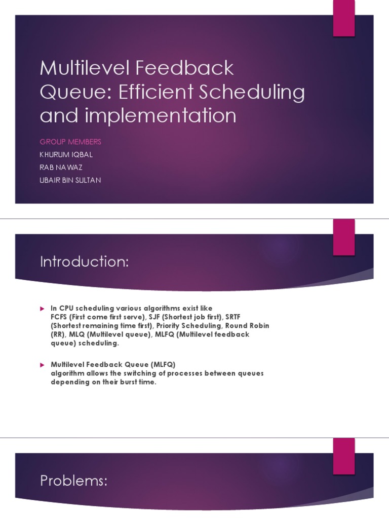 Multilevel Feedback Queue: Efficient Scheduling and Implementation | PDF