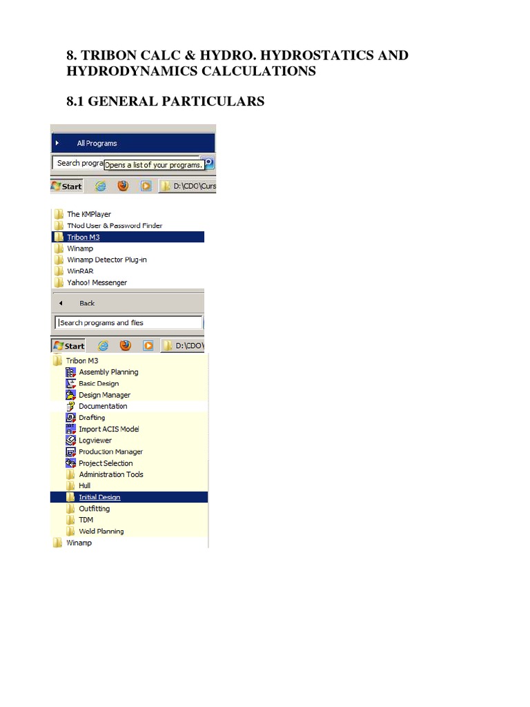 TRIBON 8.1 Calc & Hydro - General Part | PDF