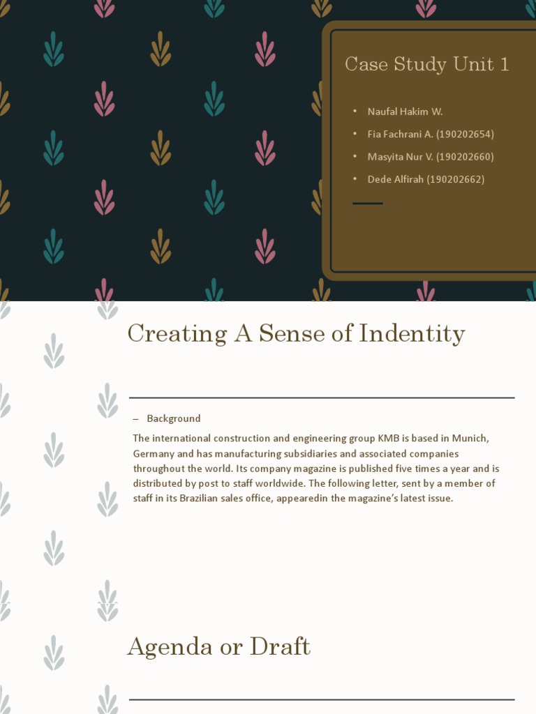 Case Study Unit 1 | PDF