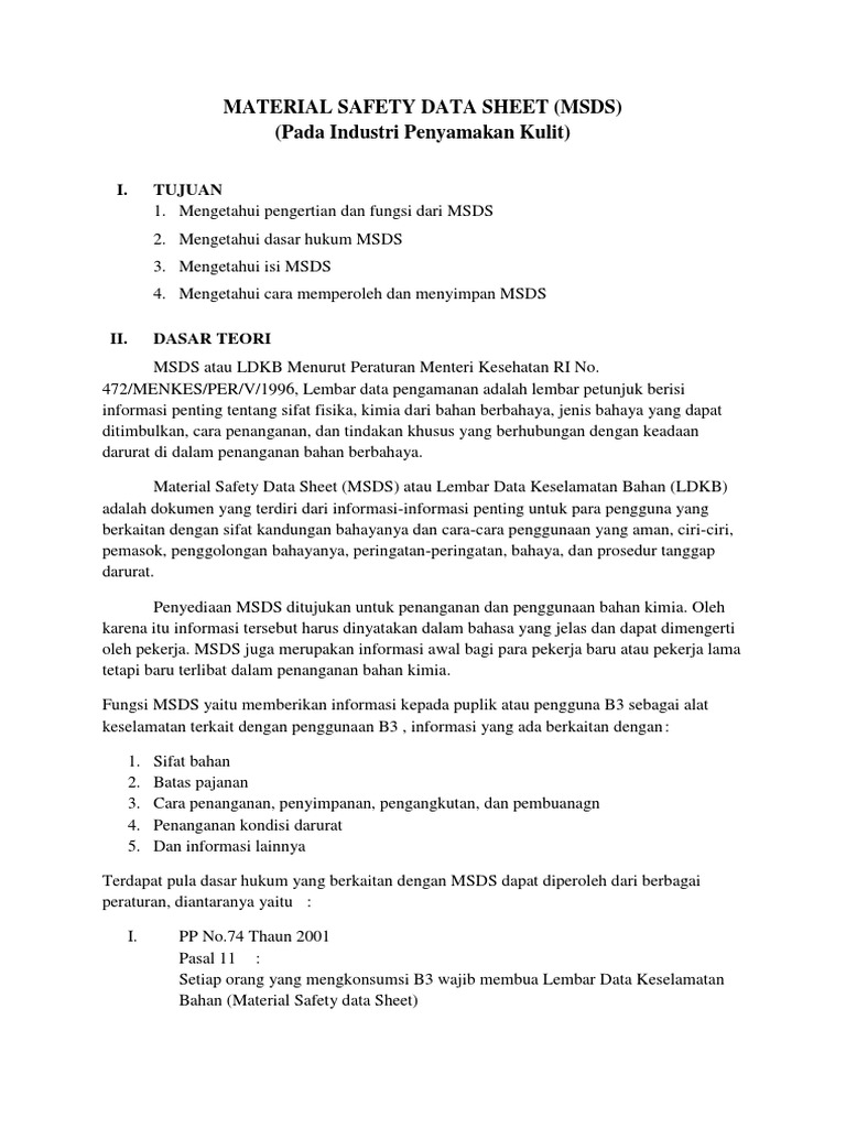 Laporan Msds | PDF | Pengembangan Diri | Kesehatan Holistik