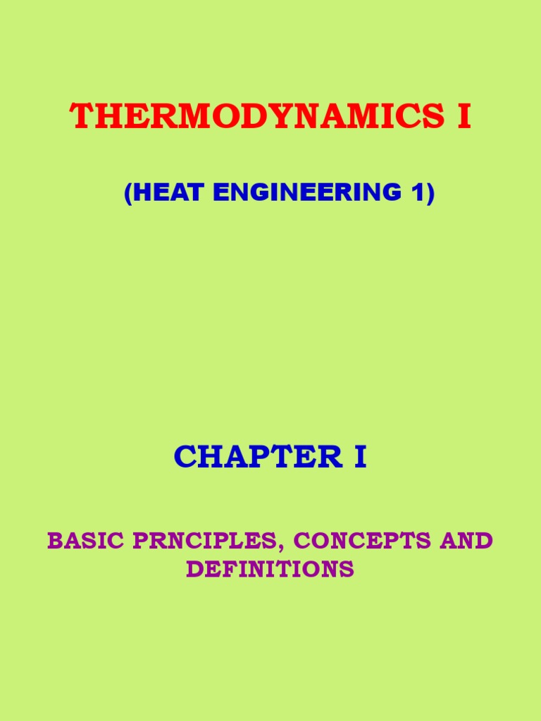 Lesson in Thermodynamics I | PDF | Science & Mathematics