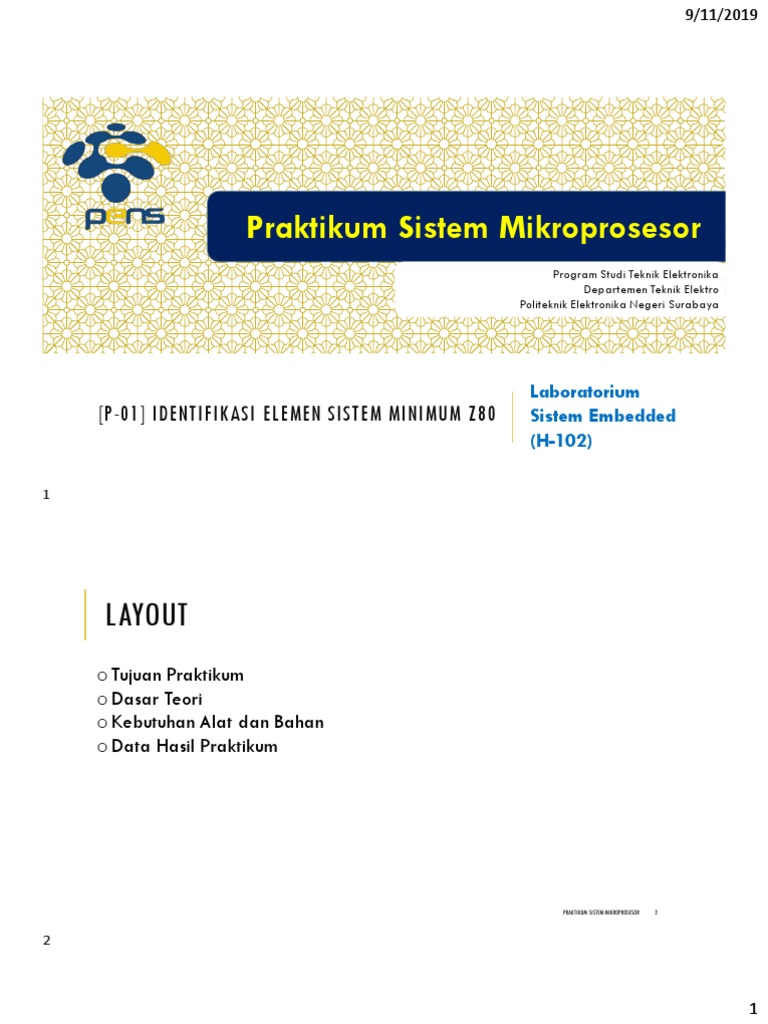 PDF-Praktikum Sistem Mikroprosesor-Identifikasi Elemen SisMik | PDF