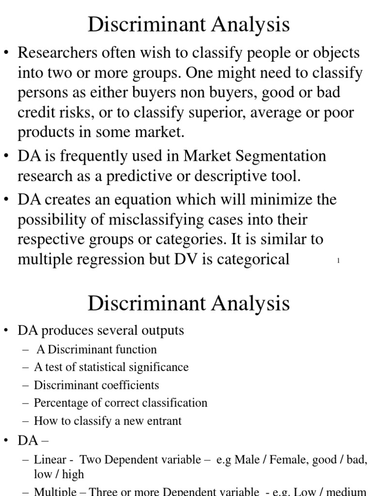 Discriminant Analysis | PDF | Categorical Variable | Statistical Classification