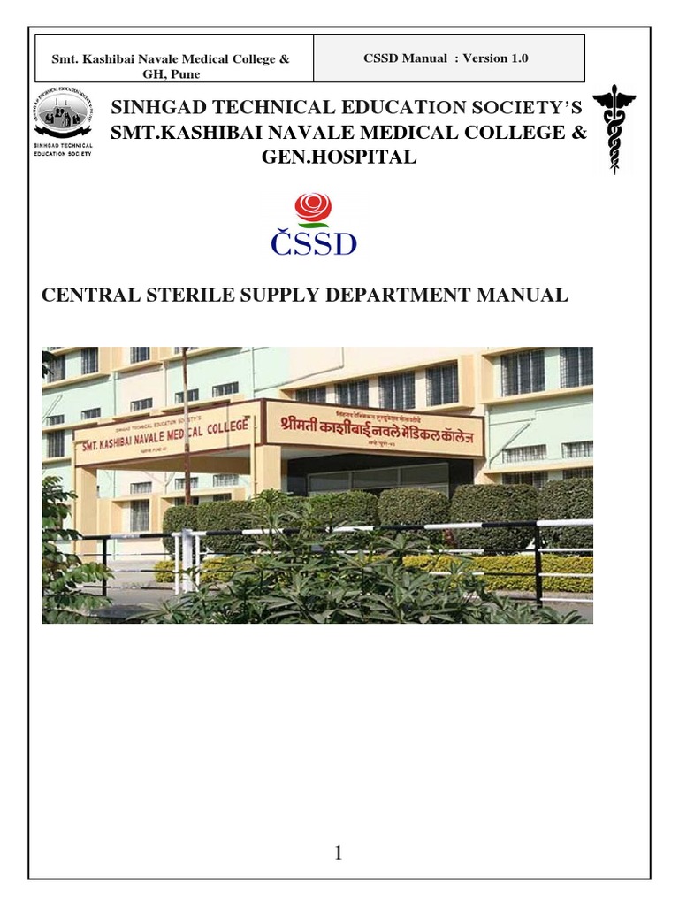 CSSD Manual-1 PDF | PDF | Sterilization (Microbiology) | Washing Machine