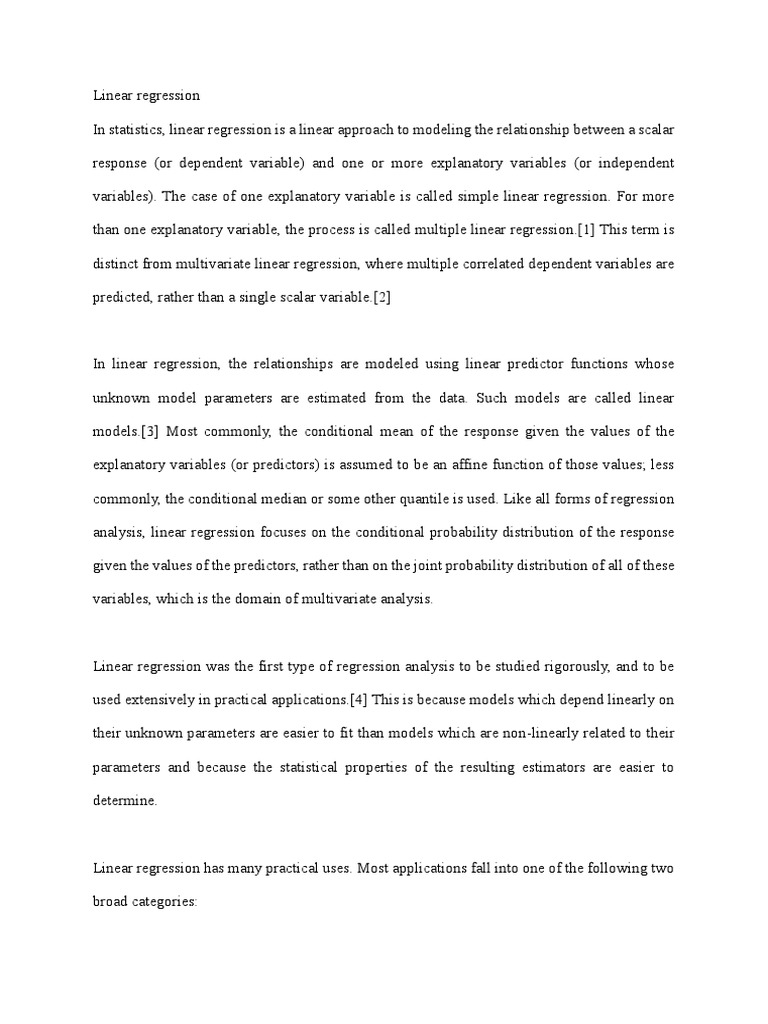 Linear Regression Guide | PDF | Linear Regression | Ordinary Least Squares