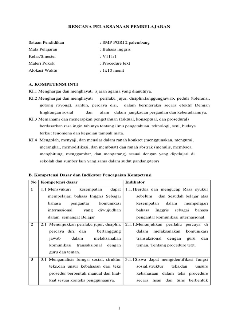 RPP Procedure Text | PDF