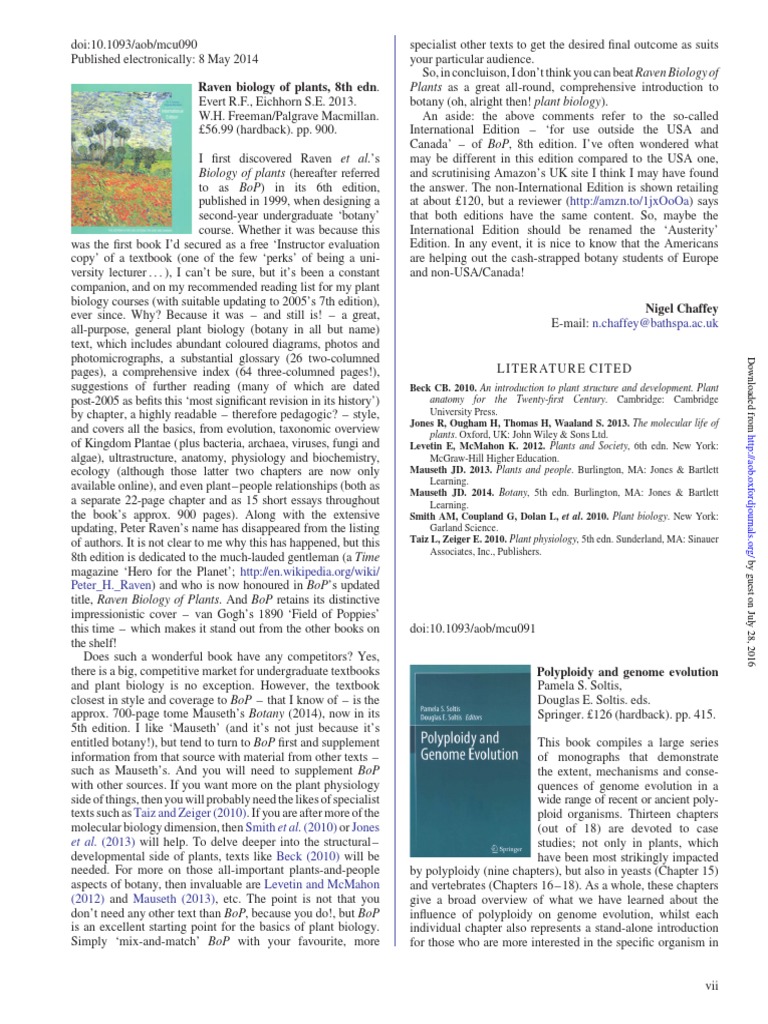 Raven Biology of Plants 8th Edn PDF | PDF | Taxa | Botany