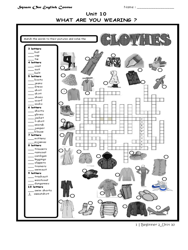 Present Continuous: Clothing Activities | PDF | Sweater | English Language