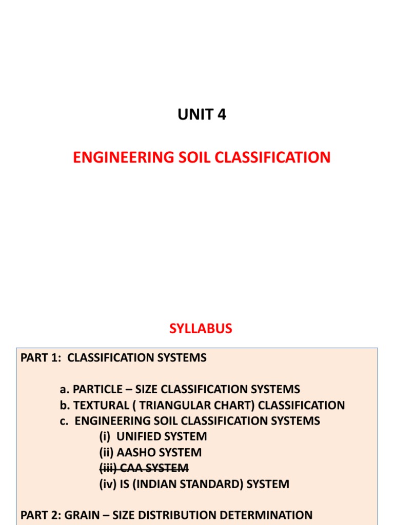 Unit 4 Soil Classification | Download Free PDF | Sand | Silt