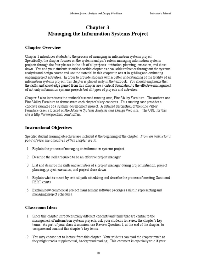 Managing The Information Systems Project: Chapter Overview | PDF ...