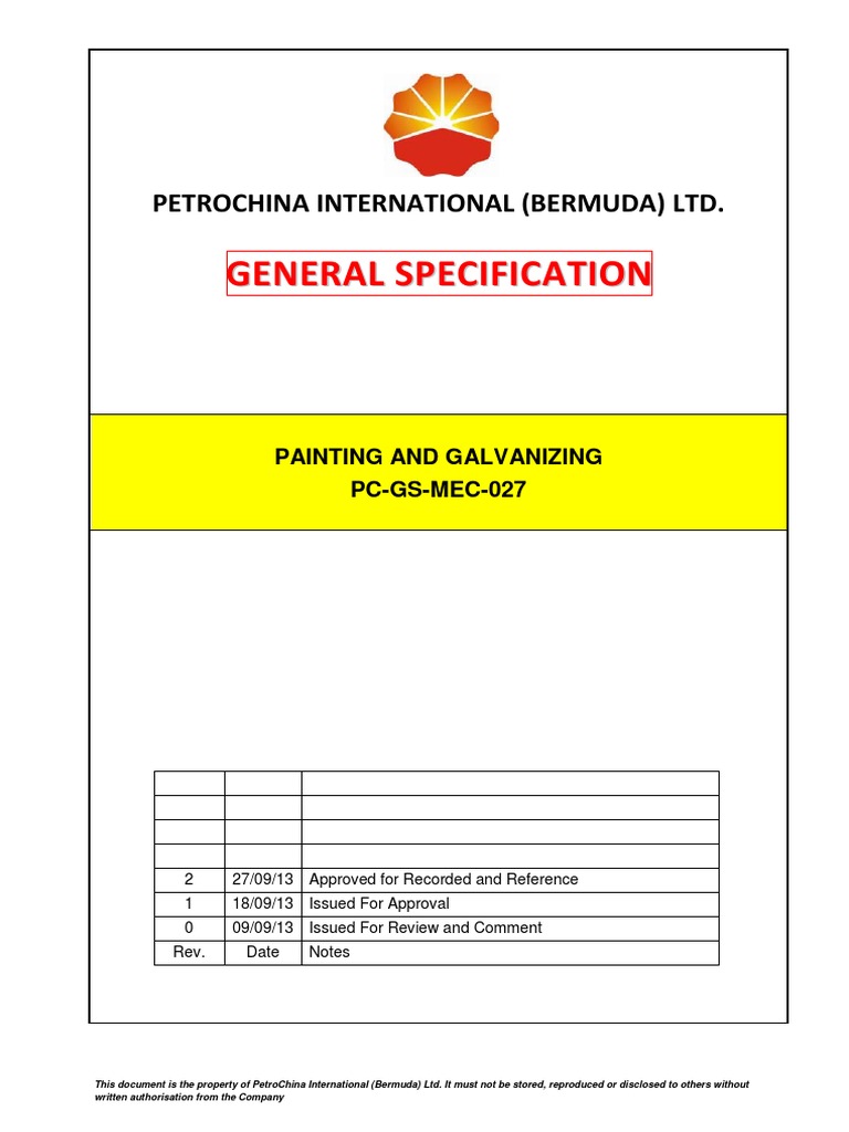 General Specification Painting and Galva PDF | PDF | Galvanization | Paint