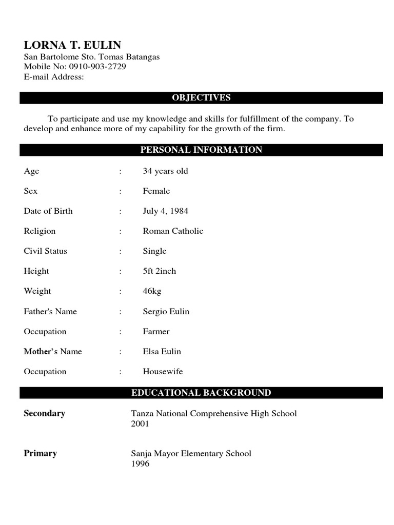 Lorna T. Eulin: Objectives | PDF