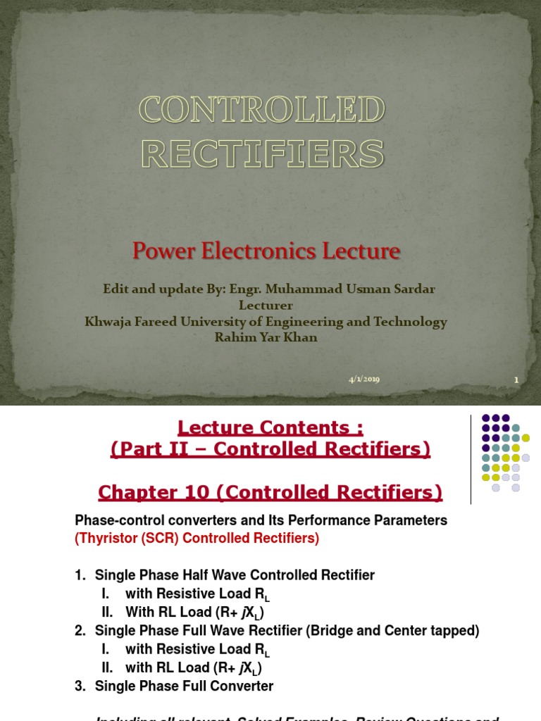 P.E 04 Controlled Rectifiers | PDF | Power Electronics | Rectifier