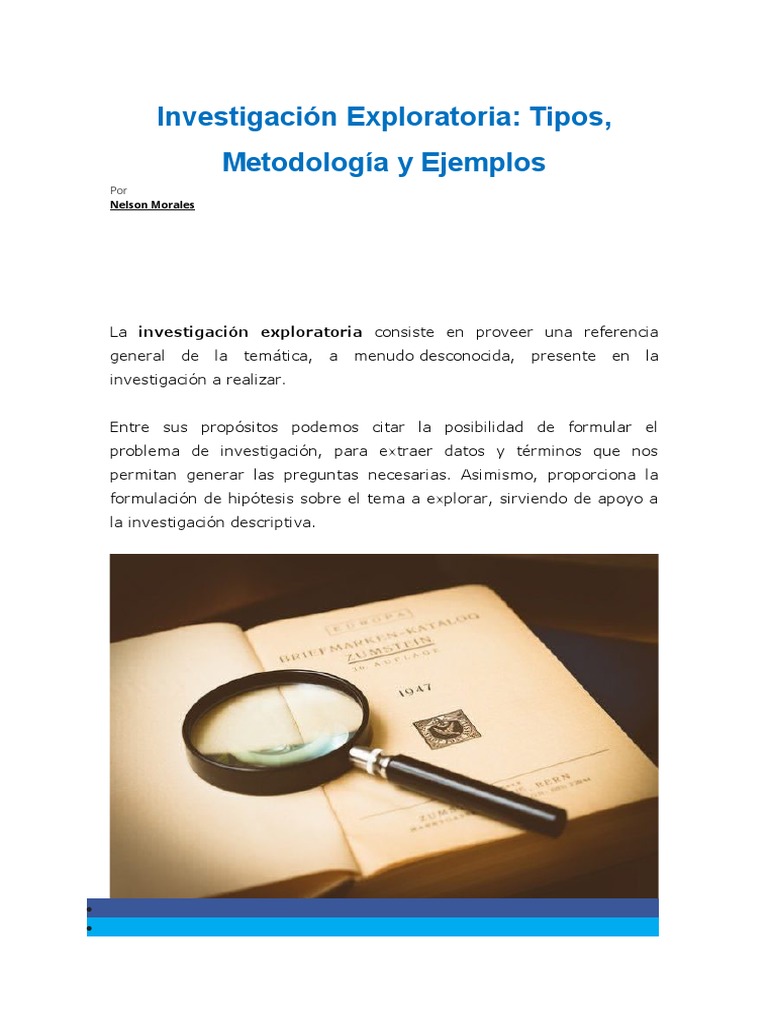 Investigación Exploratoria | PDF | Hipótesis | Conocimiento