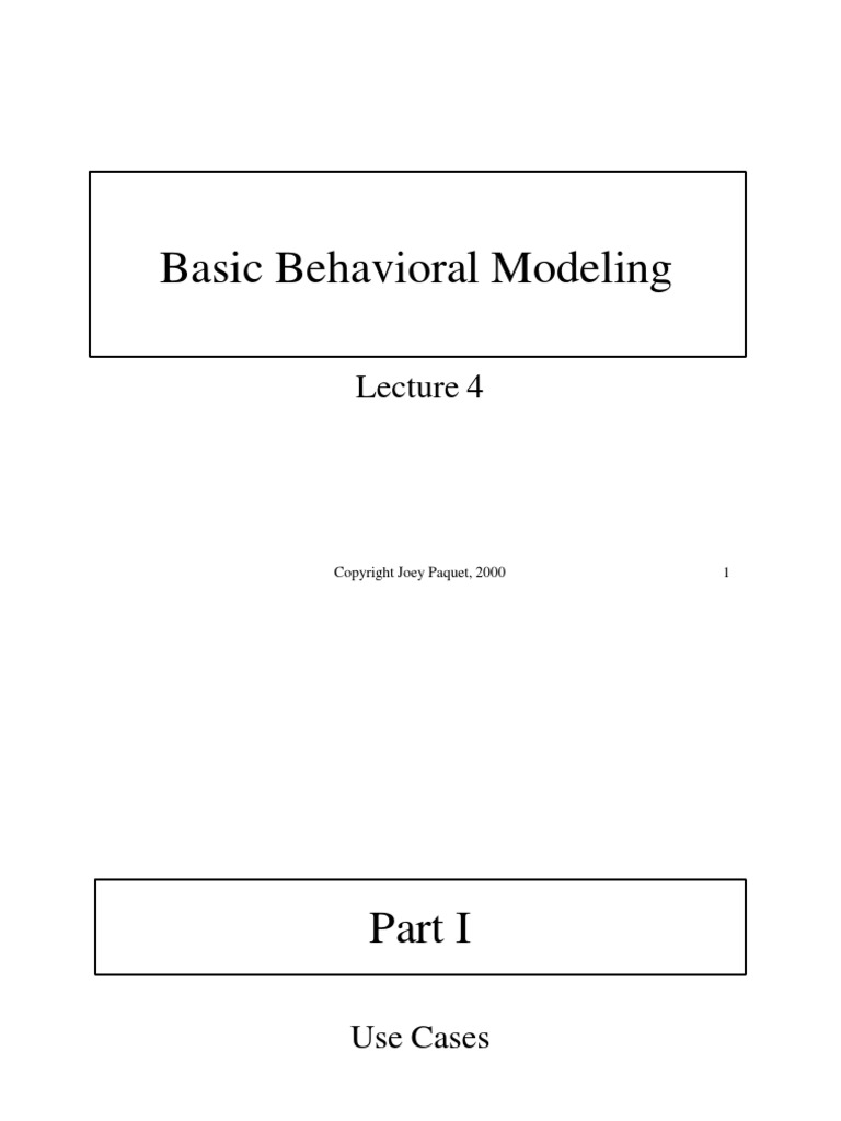 Basic Behavioral Modeling | PDF | Use Case | System