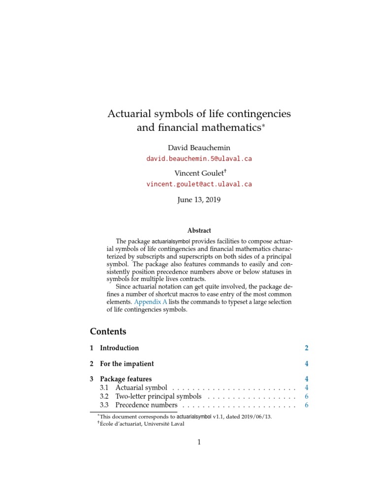 Actuarial Symbol | PDF | Notation | Insurance