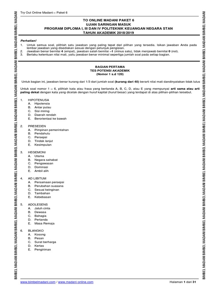 Soal Dan Pembahasan STAN | PDF