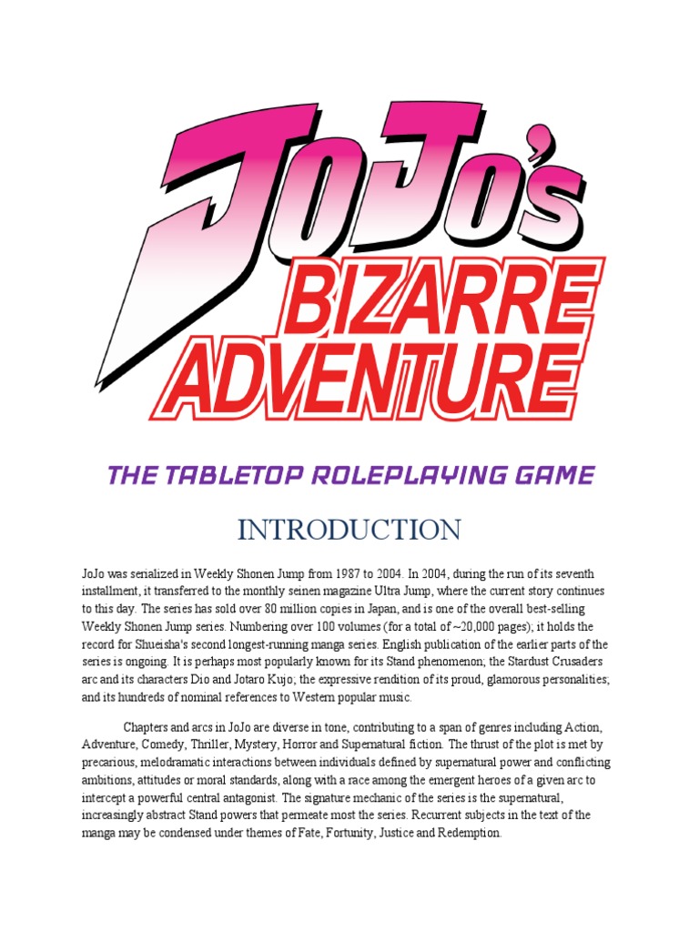Jojo Table Top RPG | PDF