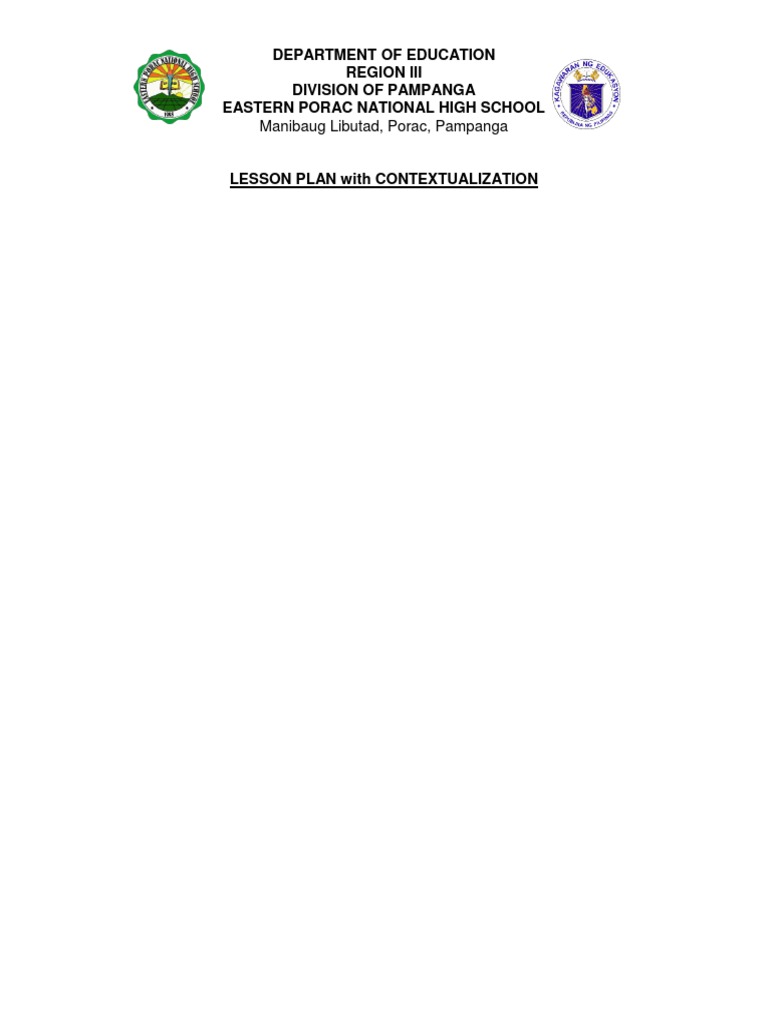 Lesson Plan With Contextualization | PDF | Adverb | Adjective