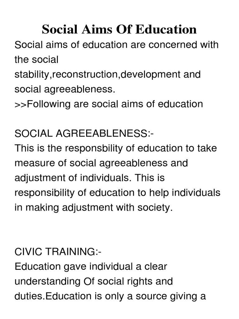 Social Aims
