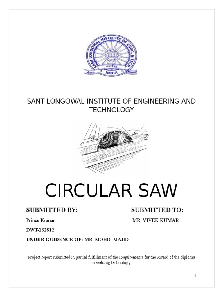 Sant Longowal Institute's Circular Saw Guide | PDF | Wood | Metalworking