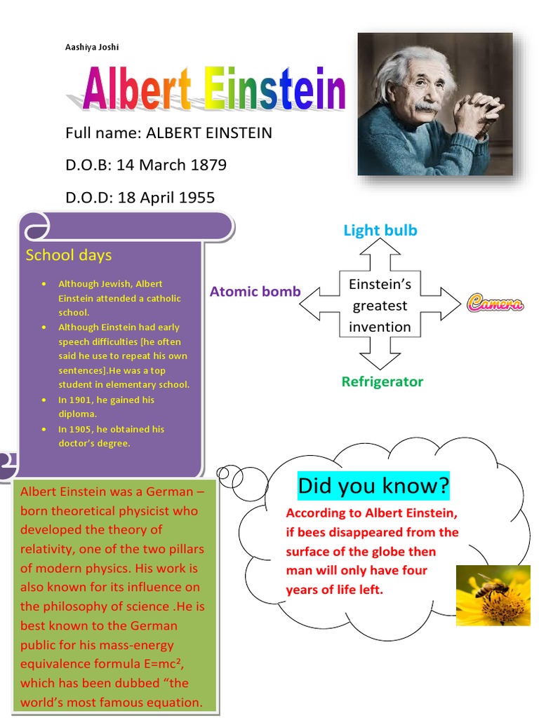 Albert Einstein's Key Inventions and Achievements | PDF